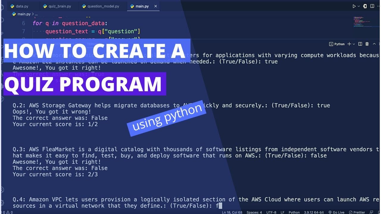 How To Create A Quiz Program Using Python Object Oriented Programming