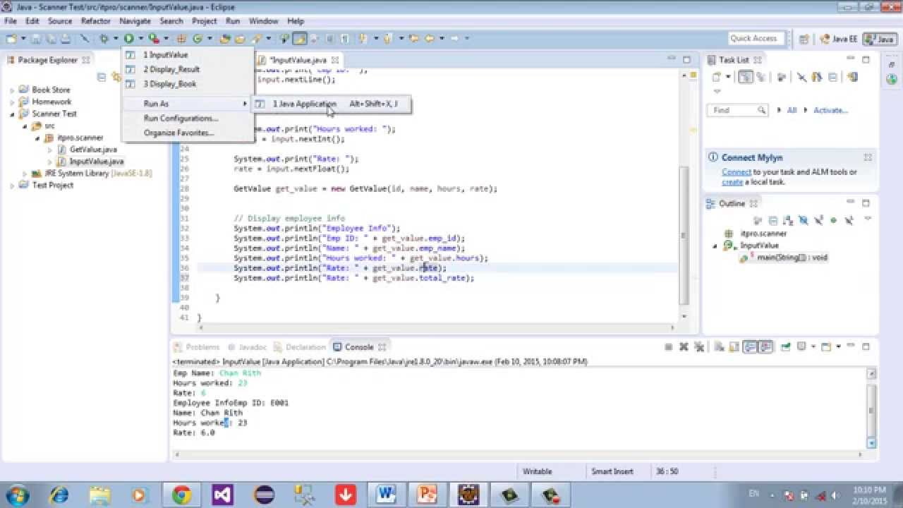 5 Using Scanner Class Part 3 In Java Eclipse Youtube