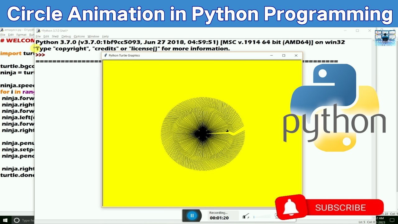 Animated Circle In Python Programming Python Programming Computer