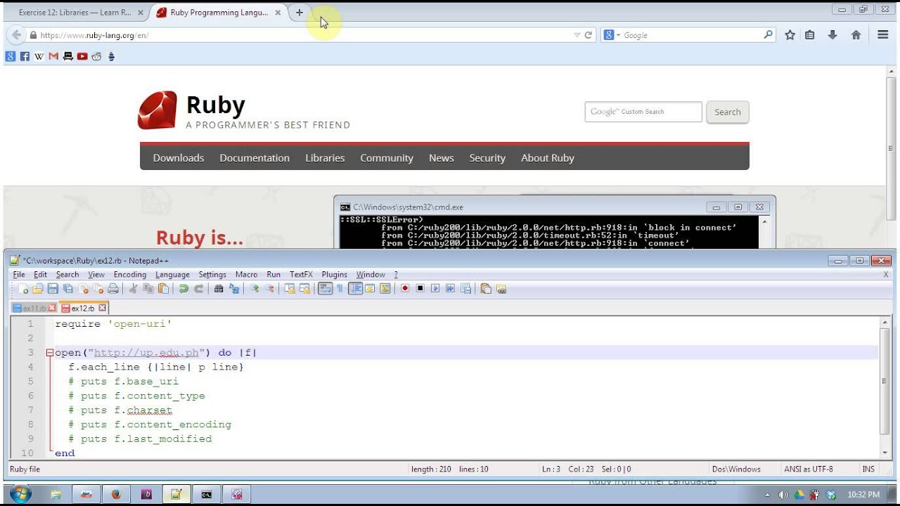 Learn Ruby The Hard Way Exercises 11 15 Youtube