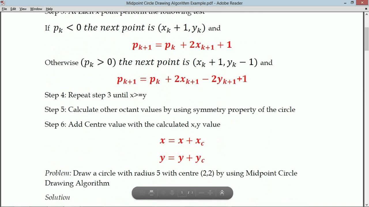 Drawing Circle Algorithm At Randy Stambaugh Blog