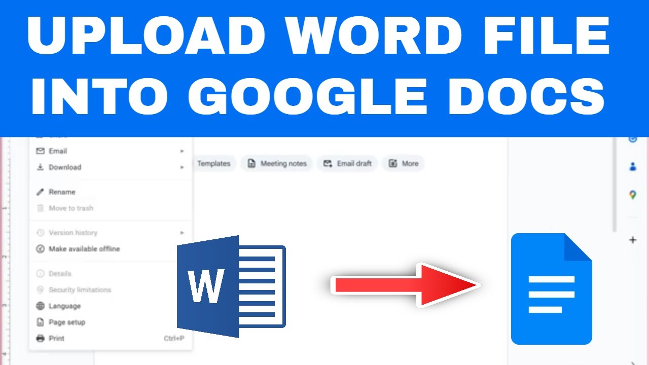 How To Upload A Word Document To Google Docs Easy Youtube
