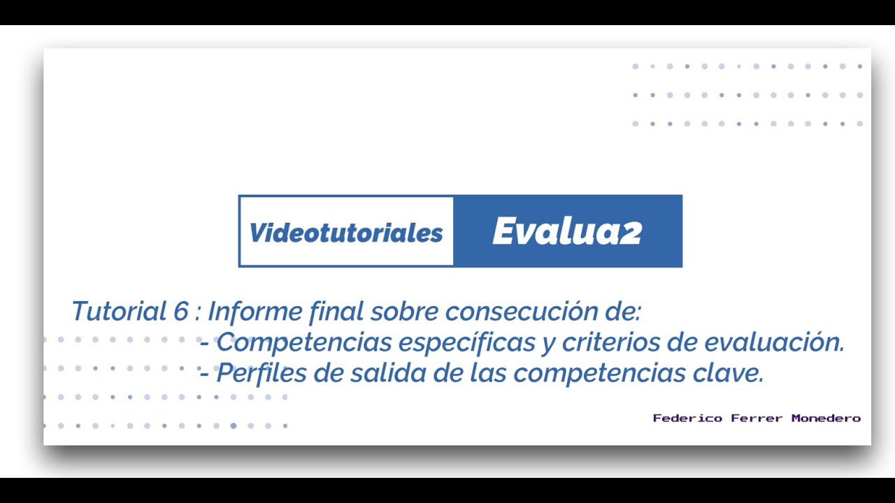Evalua2 Tutorial 6 Youtube