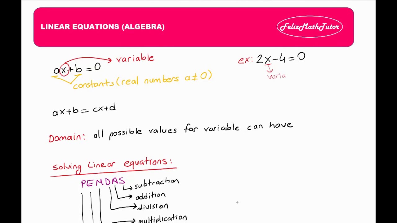 Linear Equations Youtube