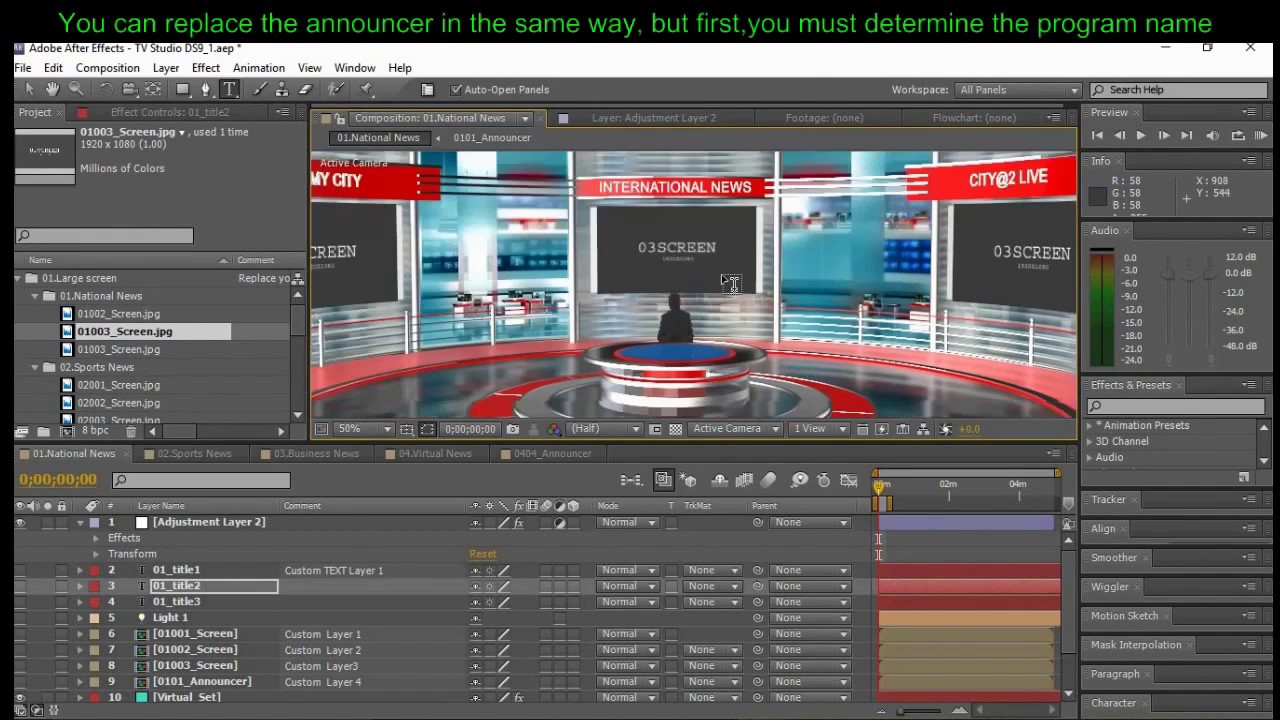 After Effects Element3d Virtual Studio Set Tutorial 1 Youtube