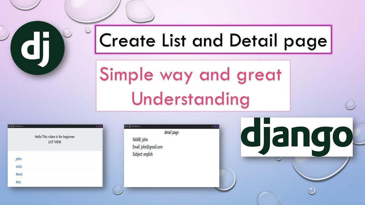 Create List And Detail Page In Dajngo List And Detail View In Django