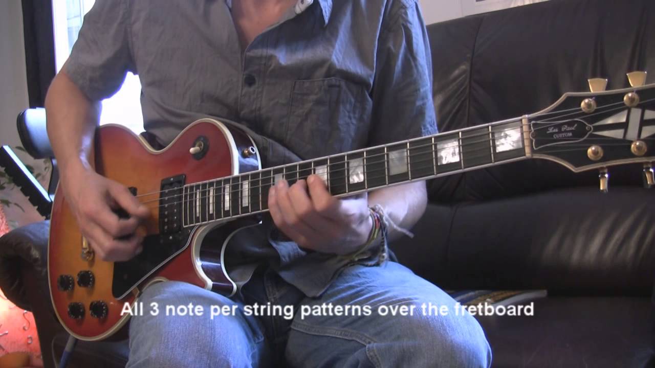 Learn All 3 Note Per String Pattern Over The Guitar Neck In C Maj A Min