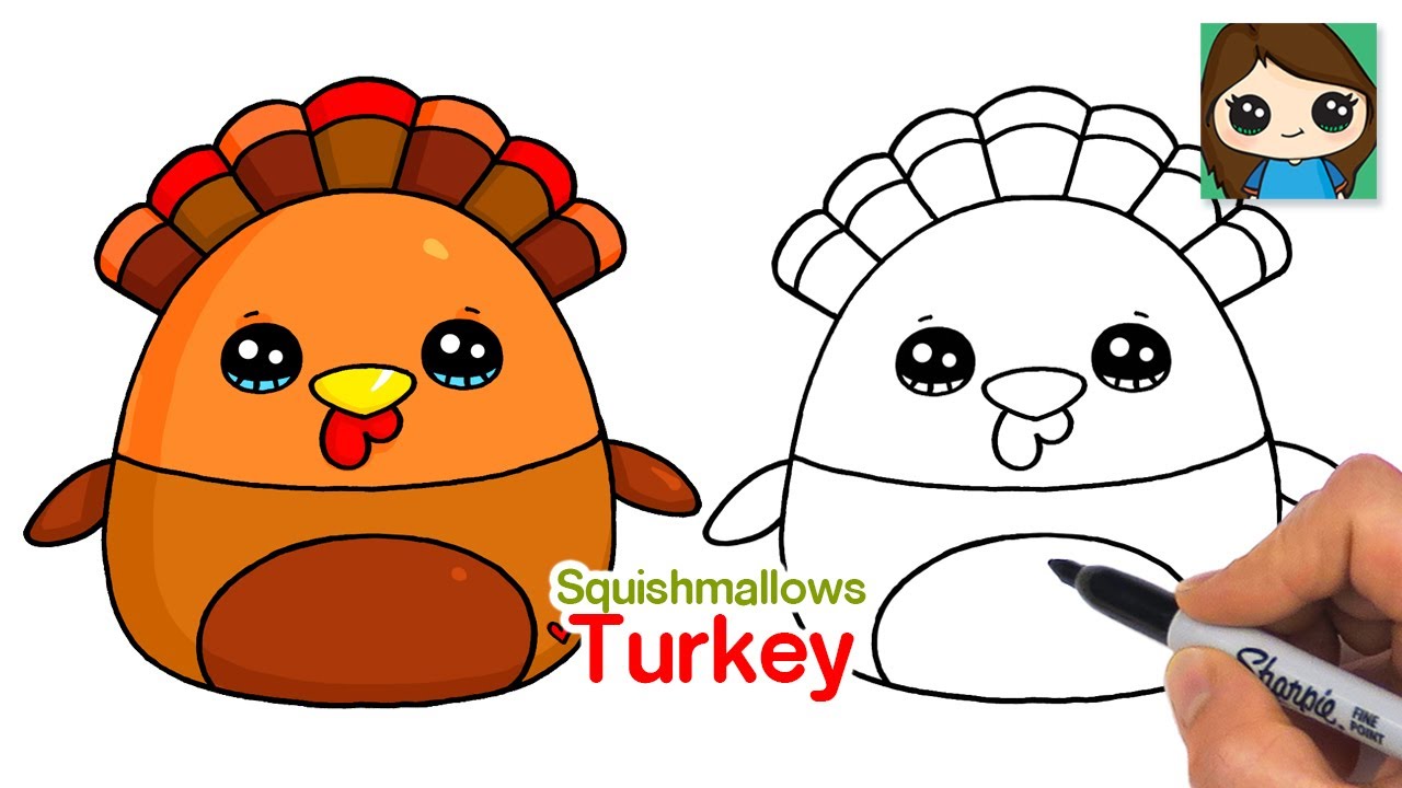 How To Draw A Turkey Easy Thanksgiving Squishmallows Youtube