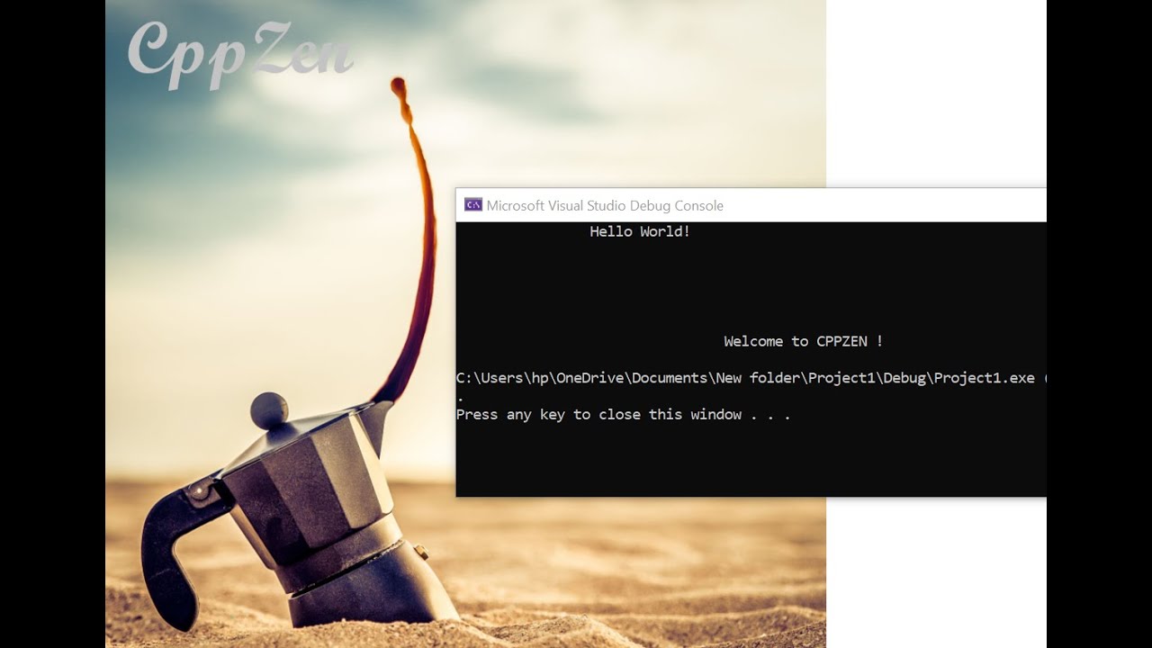 Hello World Program Cpp Youtube