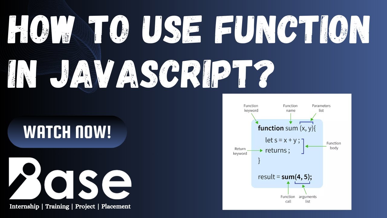 How To Use Function In Javascript Youtube