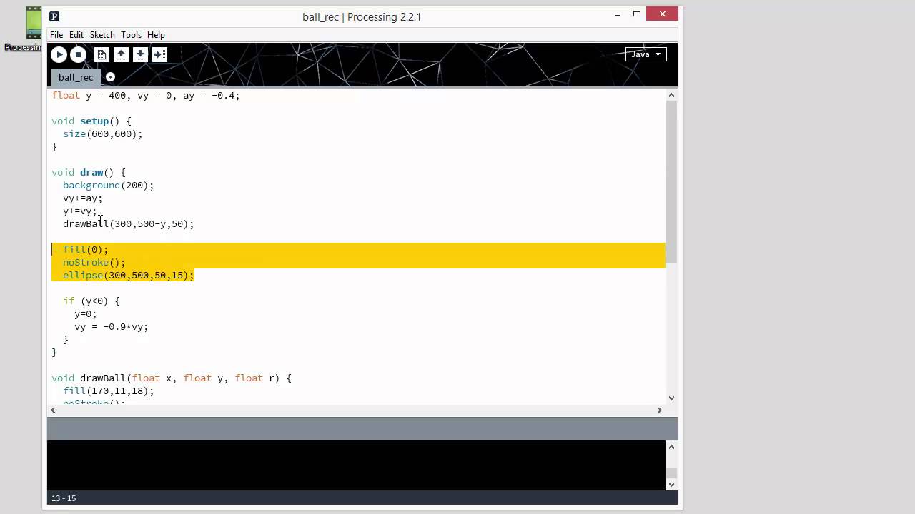 Processing Bouncing Ball Youtube