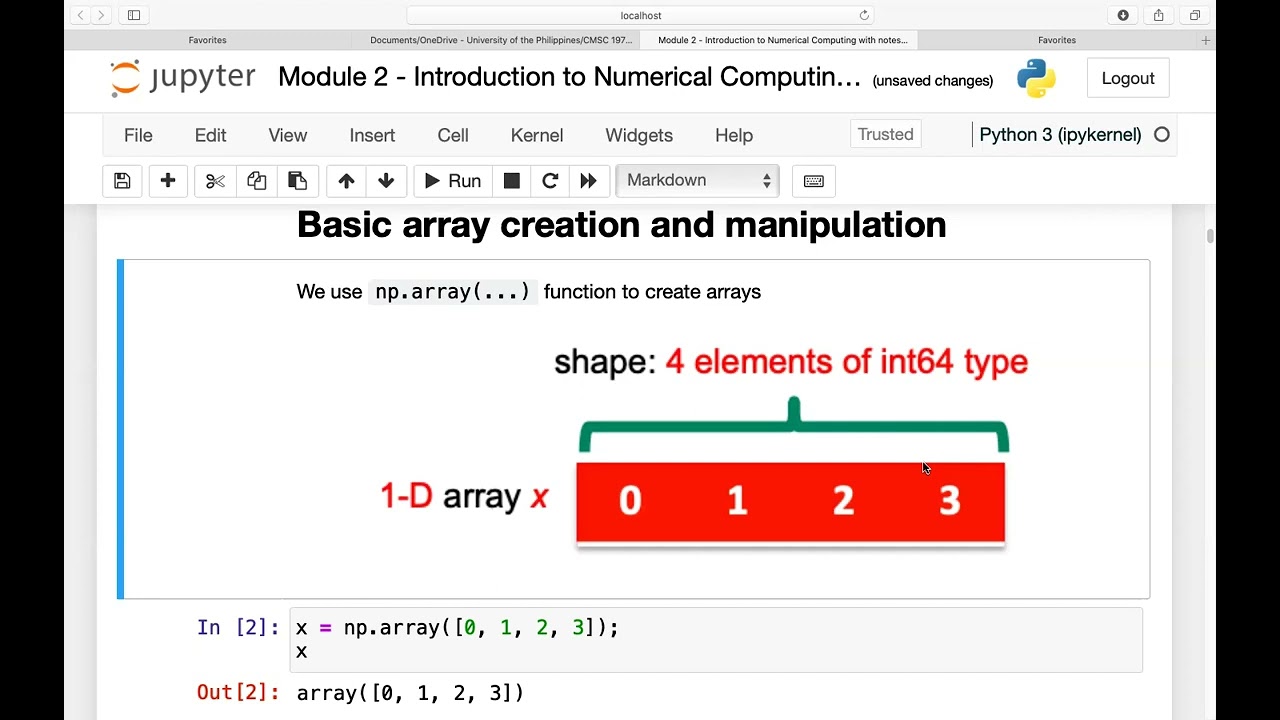 1 Basic Array Creation And Manipulation Youtube