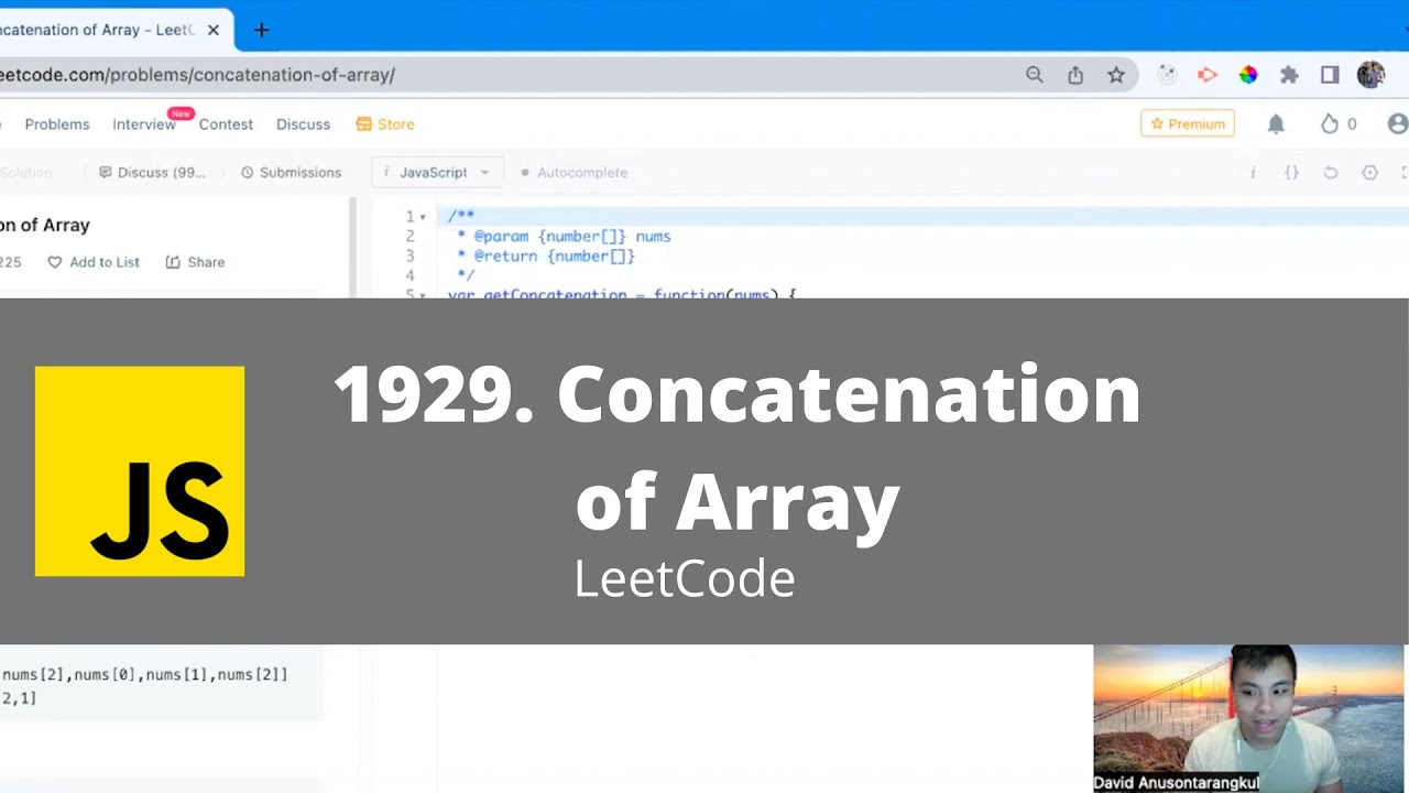 1929 Concatenation Of Array Leetcode Javascript Youtube