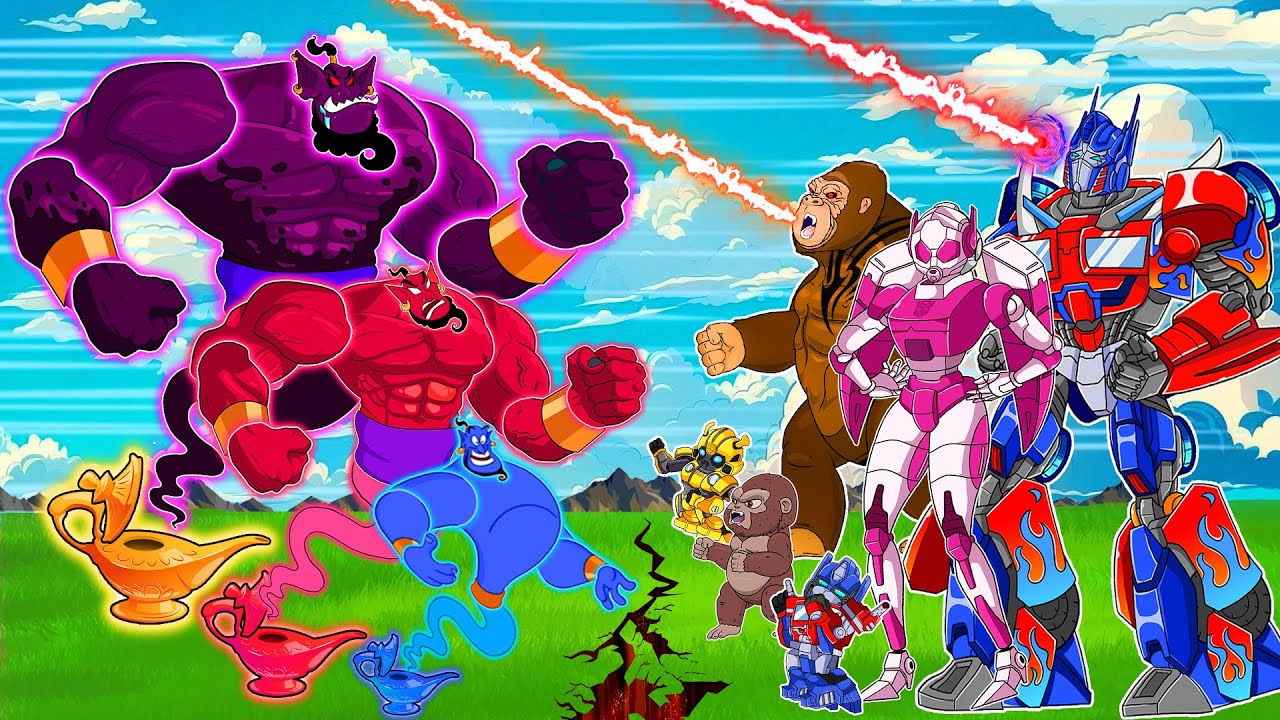 Evolution Transformers Kong Bee Optimus Genie Cartoon Animation