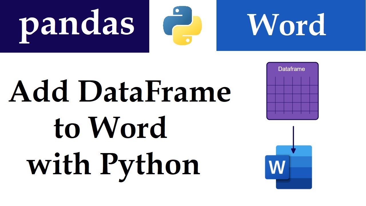 Add Dataframe To Microsoft Word рџђќpython Pandas And Docx Data