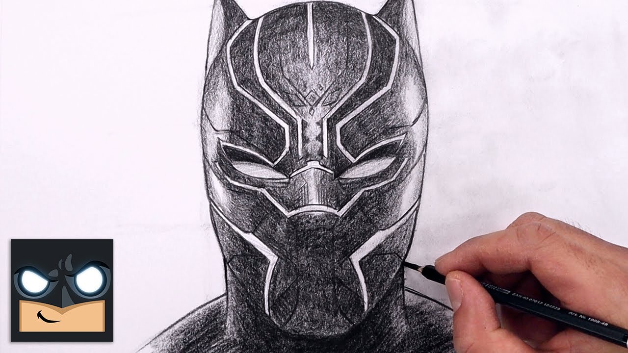 Black Panther Face Outline Drawing How To Draw A Black Panther Step By