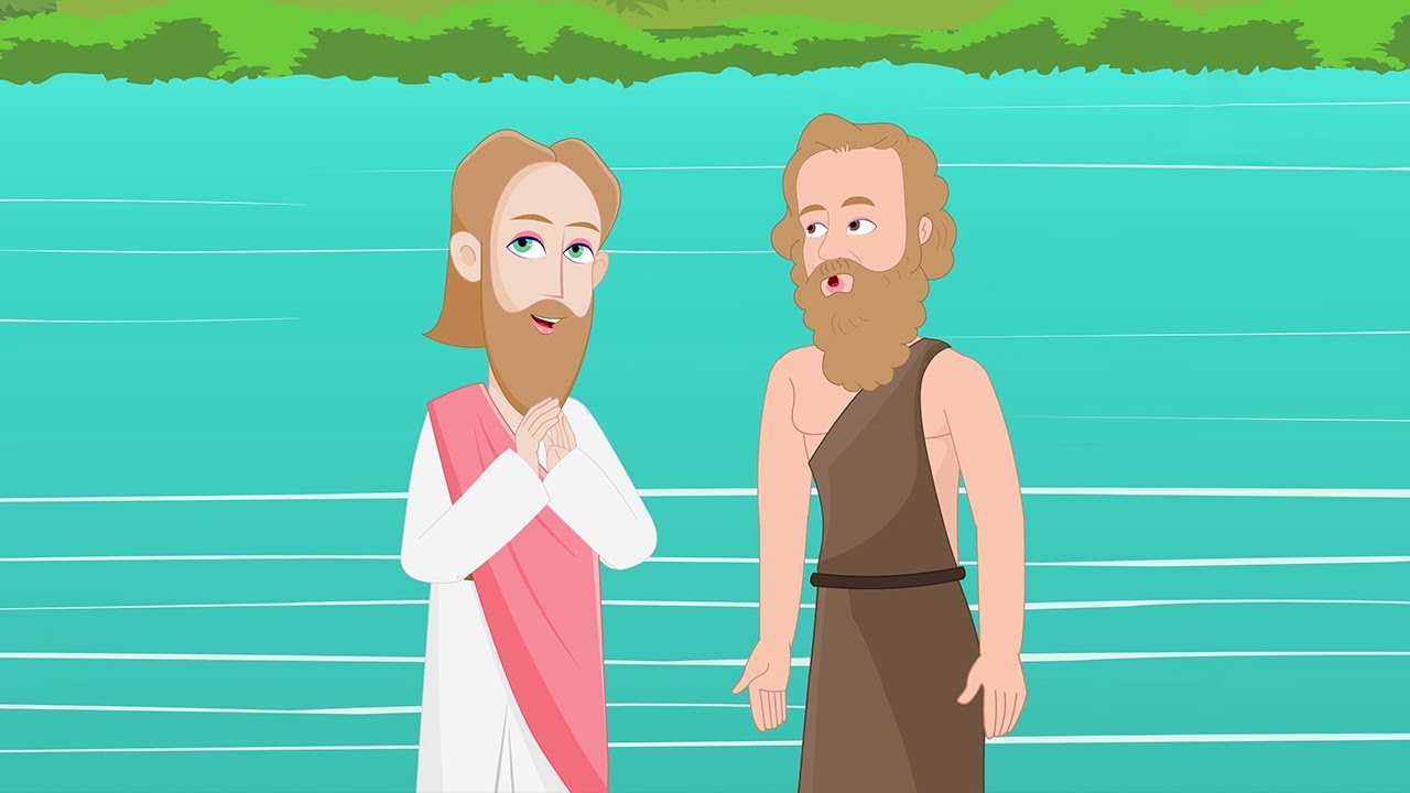 The Baptism Of Jesus Animated Bible Stories Jesus Baptized By