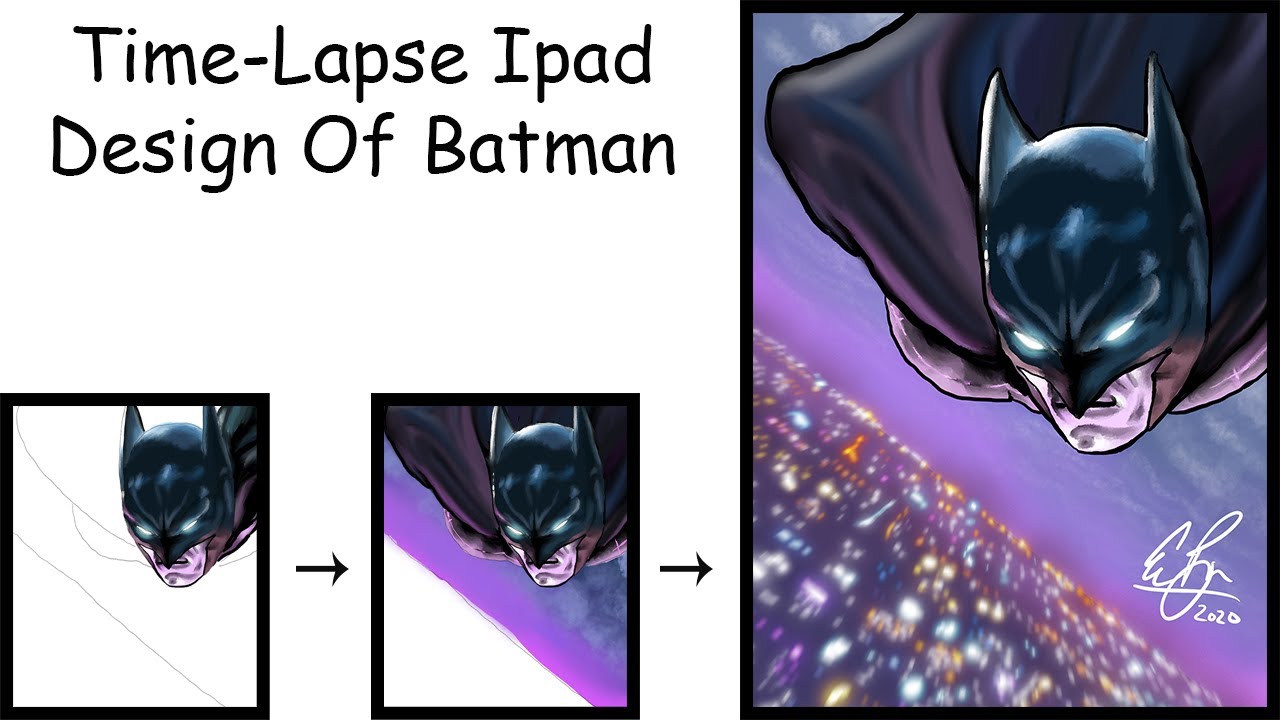 Batman Time Lapse Design Done In Procreate On Ipad Youtube
