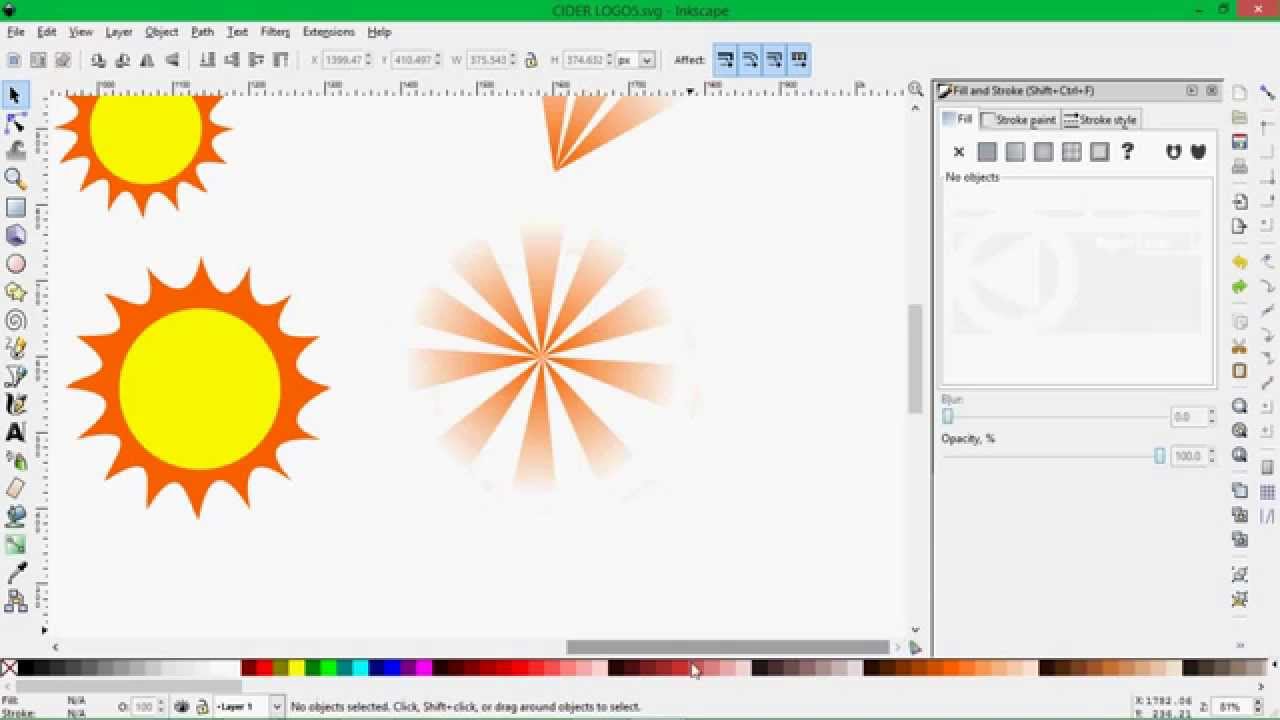 How To Create Sun And Sunrays In Inkscape Software Youtube