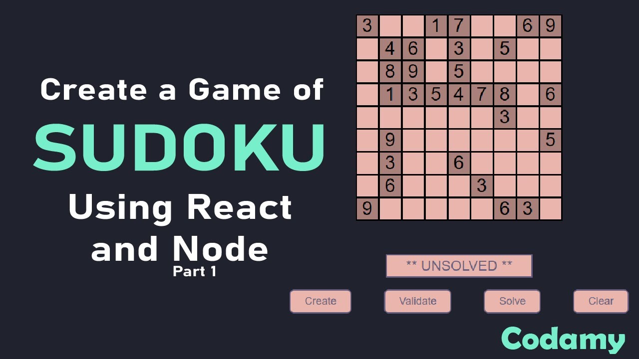 Create Sudoku Using React Node And Express Youtube