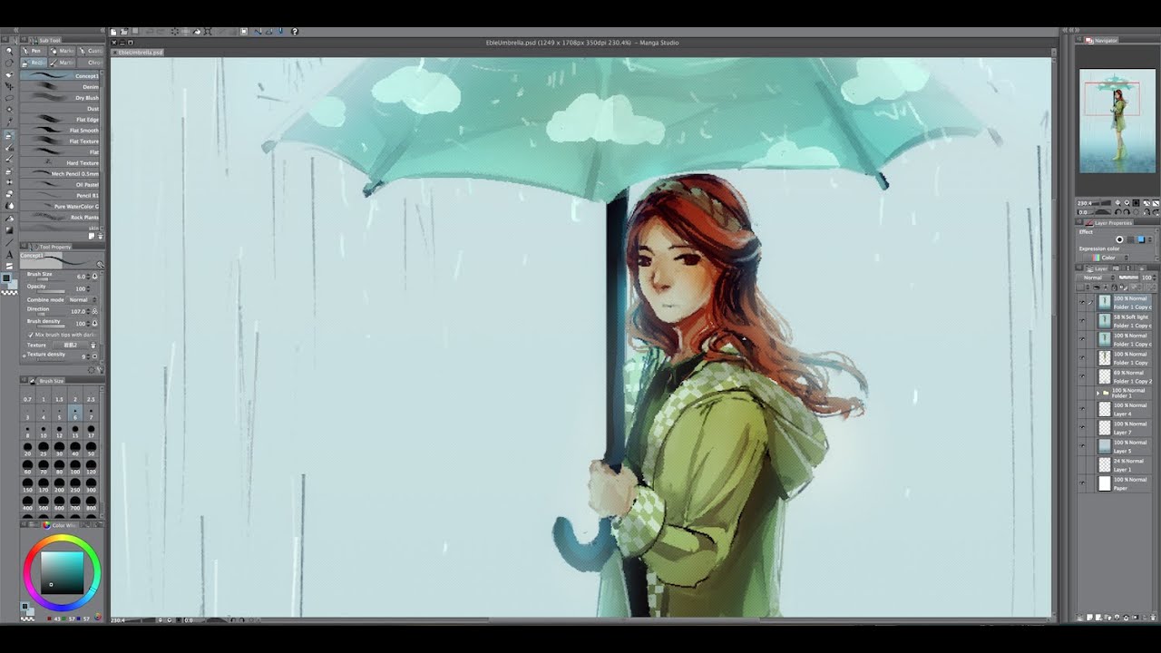 Clip Studio Paint Rain Oc Speedpaint Youtube