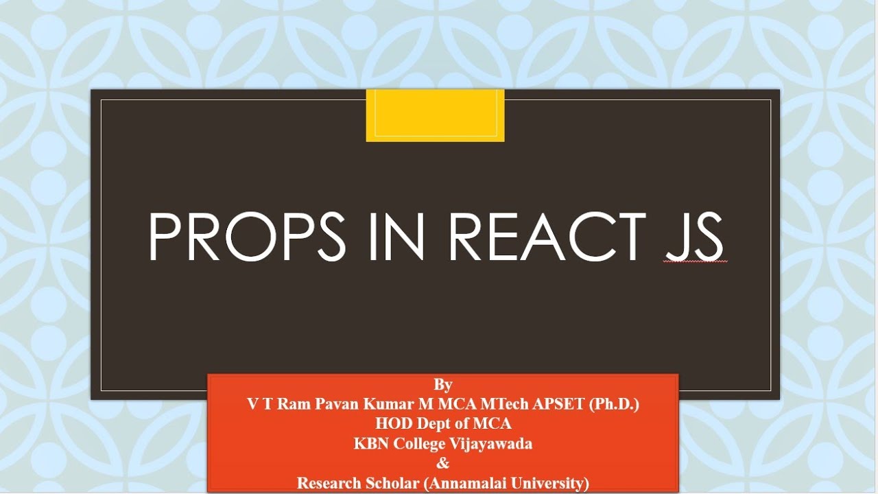 Props In React Js Youtube