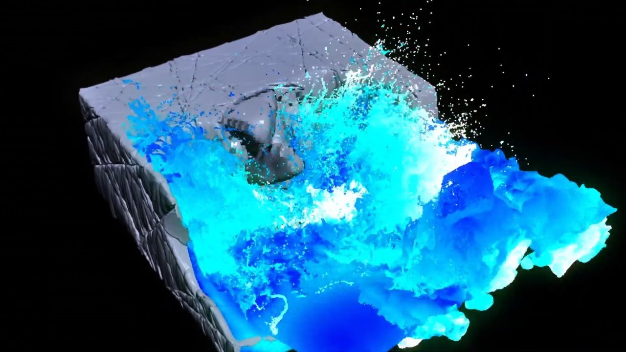 Flip Fluid Splash By Terrain Fracture File Included Youtube