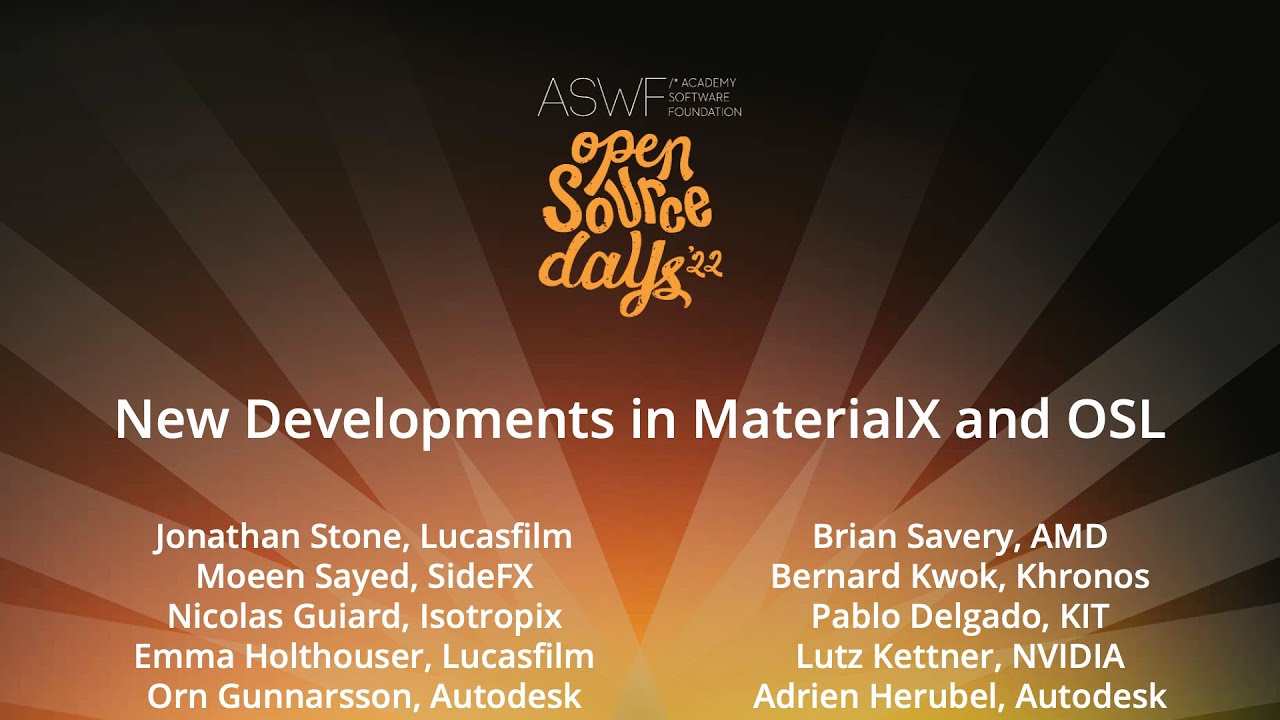 New Developments In Materialx And Osl Youtube