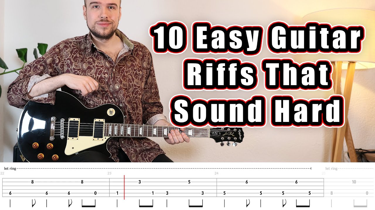10 Easy Guitar Riffs That Sound Hard With Tabs Youtube