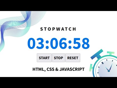 Javascript Stopwatch Javascript Basic Projects Html Css
