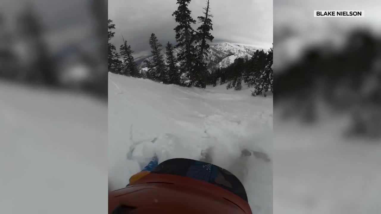Caught On Camera Utah Snowboarder Survives Avalanche Youtube