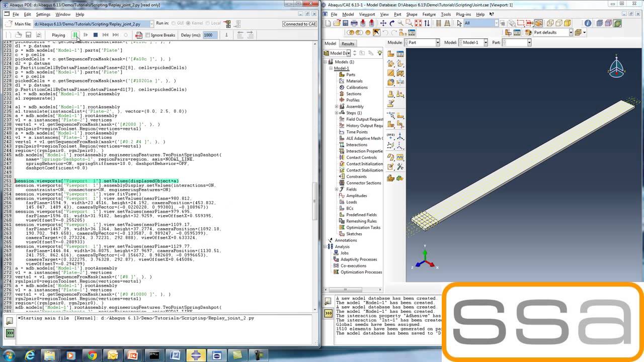 Model Generation Using Python Script In Abaqus Cae Youtube