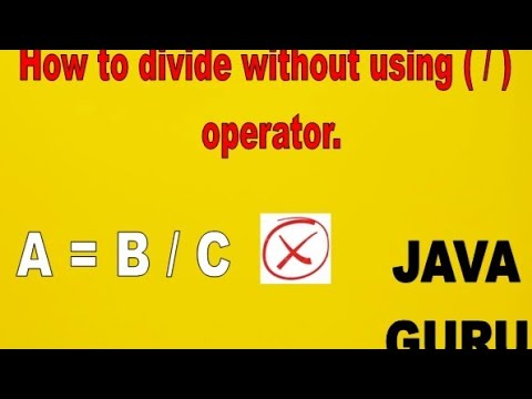 How To Divide Two Number Without Using Oparator In Java Youtube