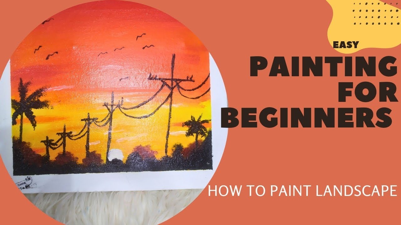 My 1st Ever Canvas Painting Easy Beginner Canvas Painting Step By