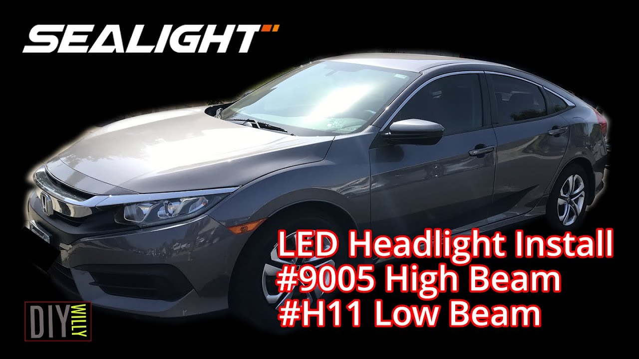 2016 2020 Honda Civic Sealight Led Headlight Install Youtube