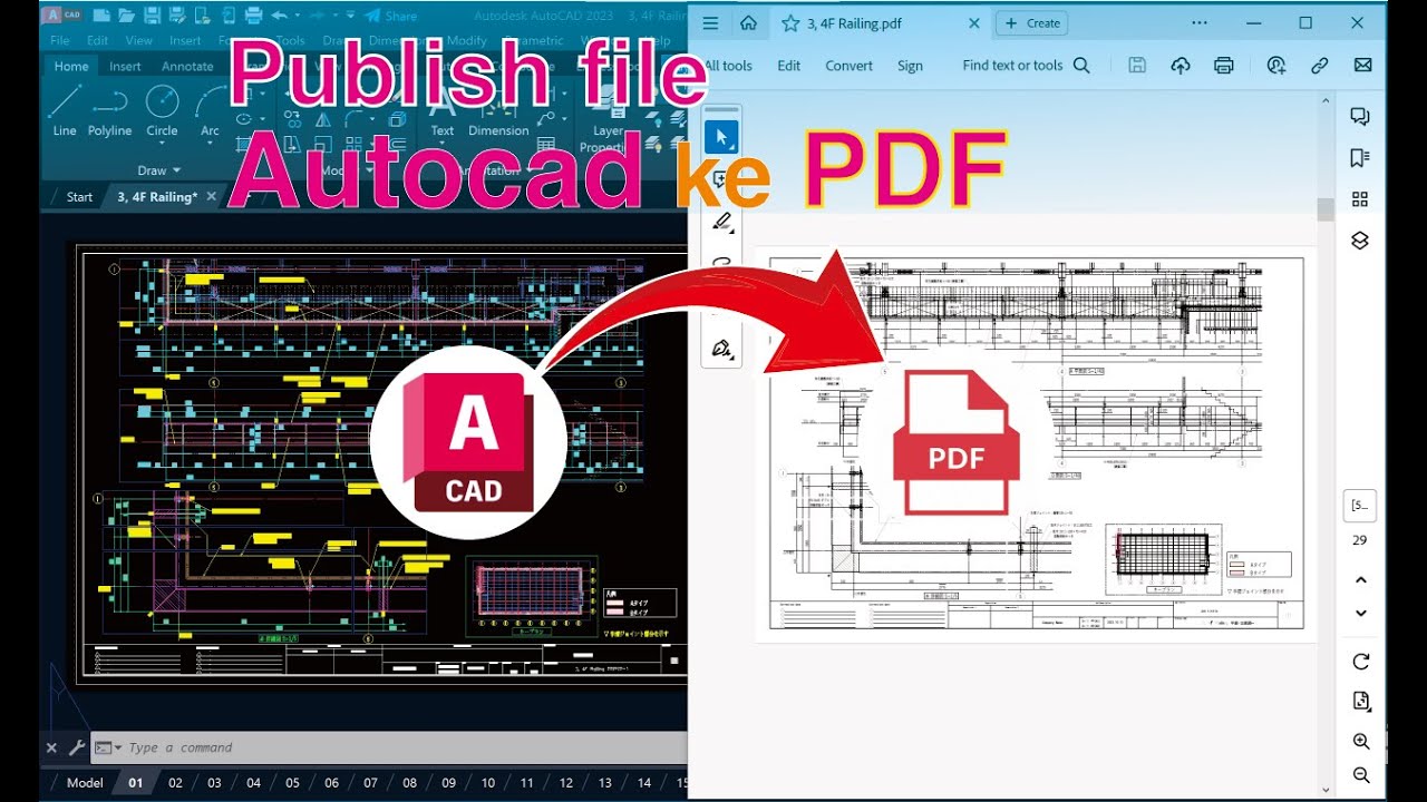 Cara Publish File Autocad Ke Pdf Youtube