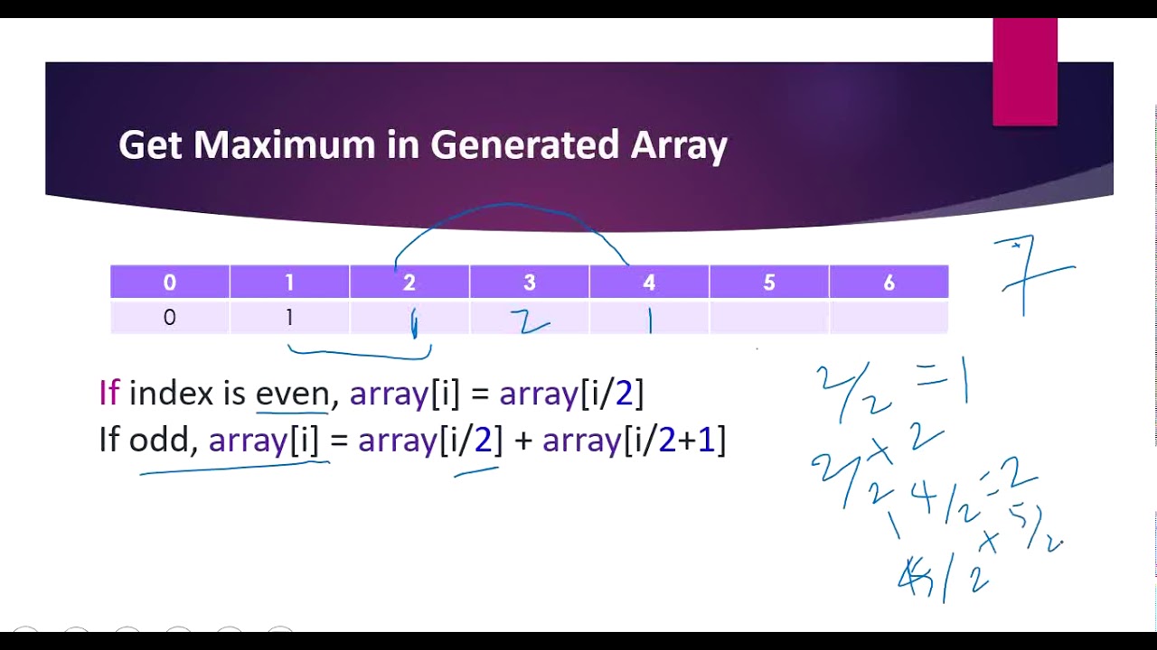 Get Maximum In Generated Array