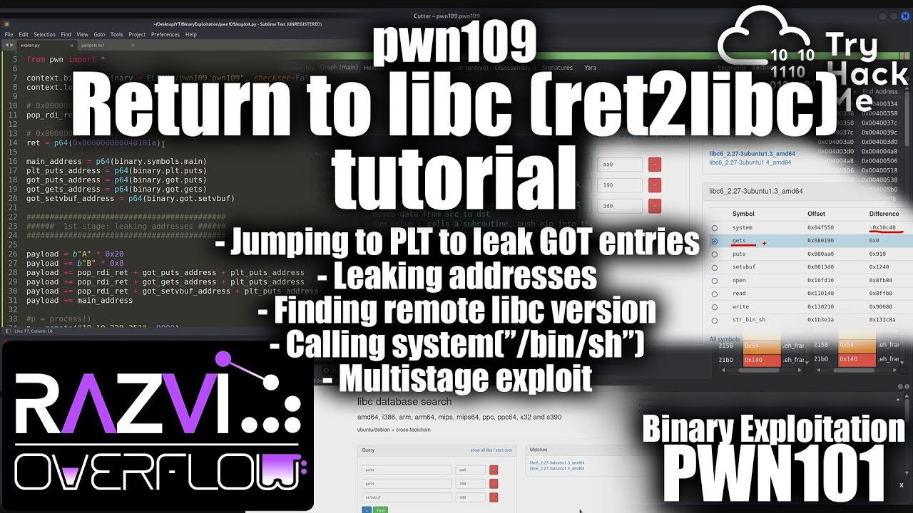 Exploiting Return To Libc Ret2libc Tutorial Pwn109 Pwn101