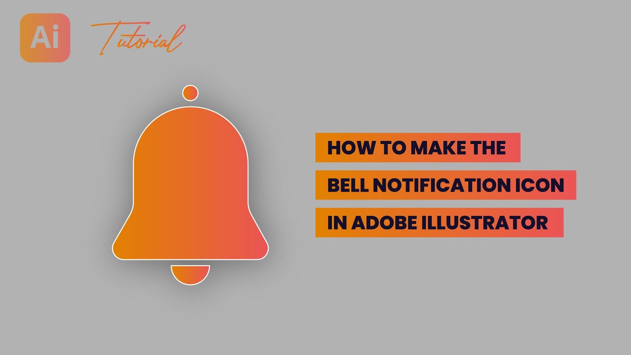 How To Make A Bell Notification Icon In Adobe Illustrator Youtube