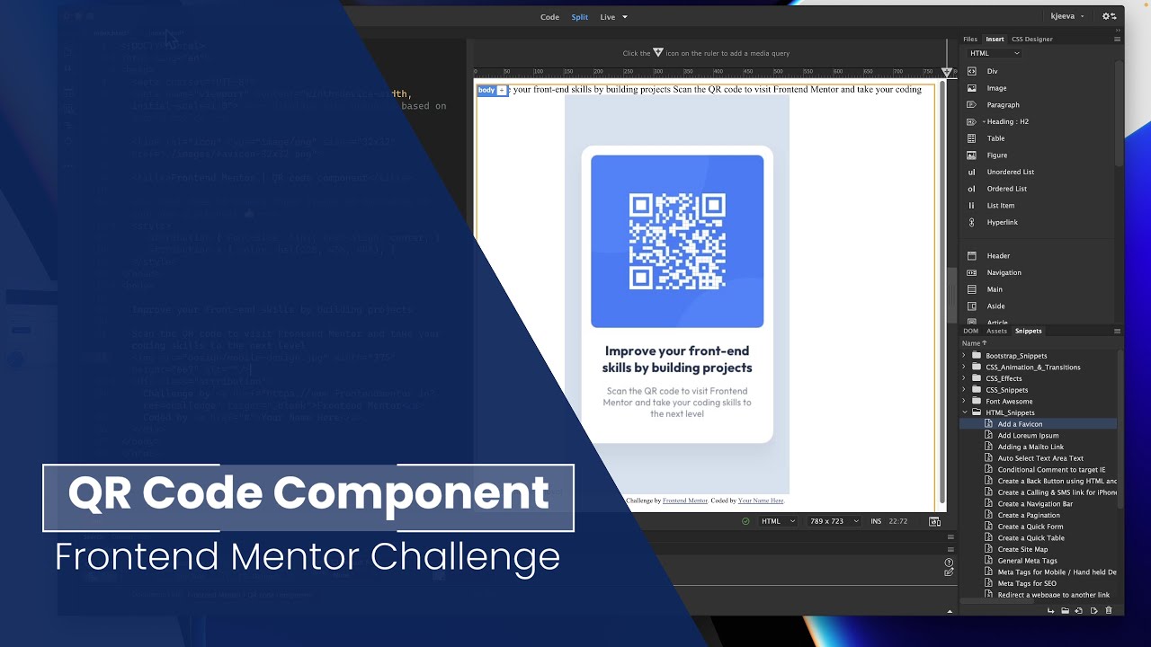 Qr Code Component Frontend Mentor Challenge Adobe Dreamweaver Youtube