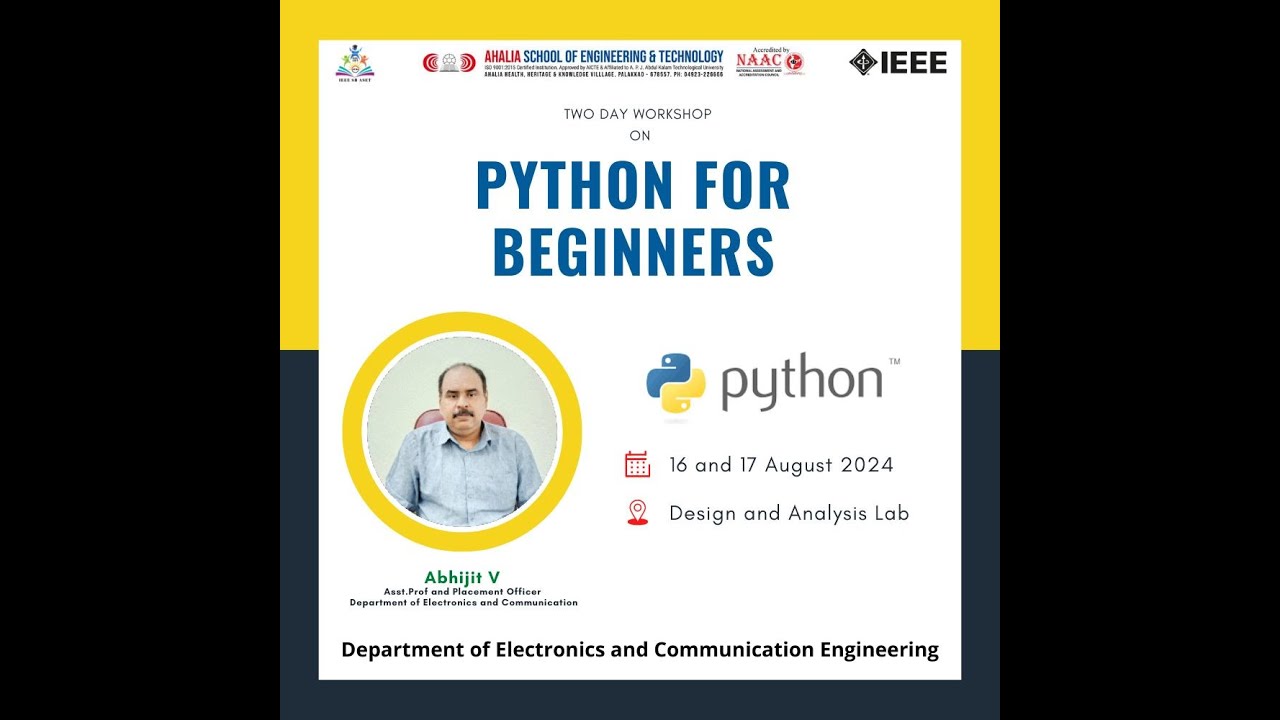 Workshop On Python Programming Lists Tuples Dictionaries Class Youtube