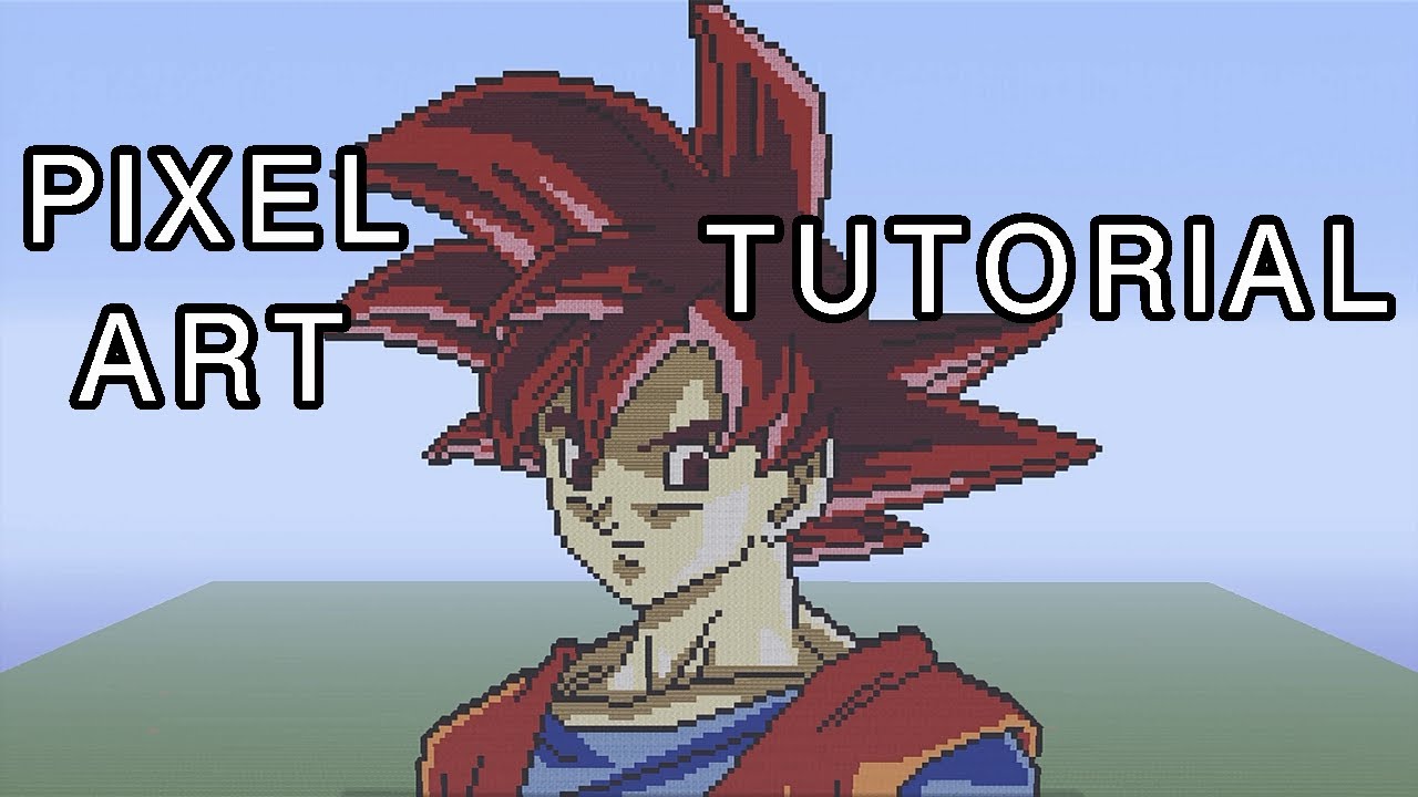 Minecraft Pixel Art Tutorial Super Saiyan God Goku Youtube