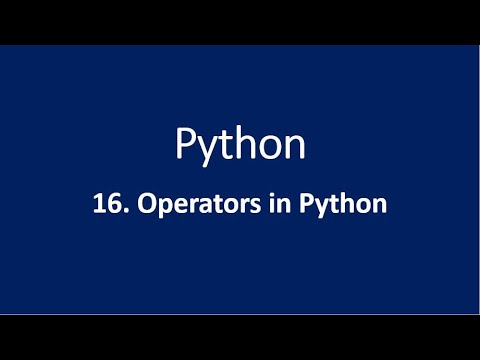 16 Operators In Python Youtube