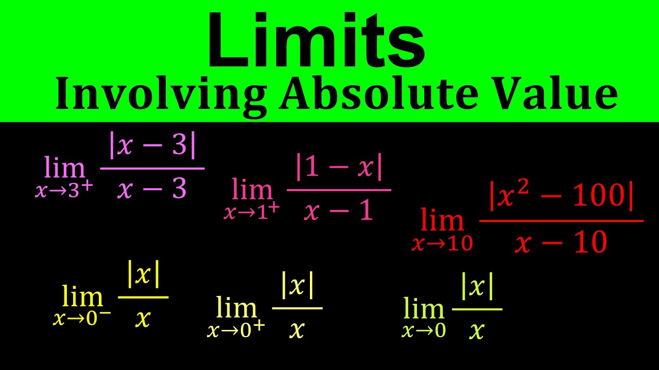 Limits Involving Absolute Value Limits And Absolute Value Calculus