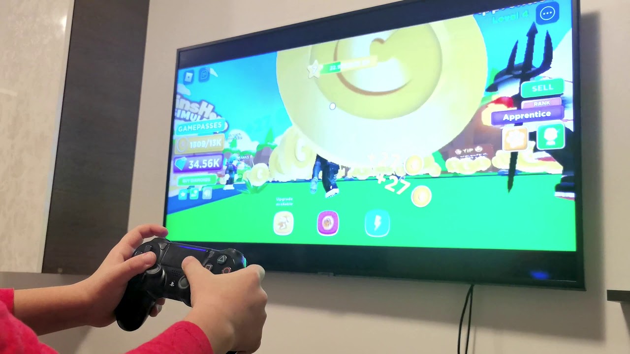 Playing Roblox On Smart Tv With Phone And Ps4 Controller Youtube