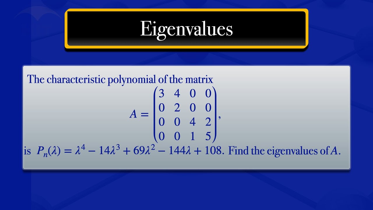 Eigenvalues Youtube
