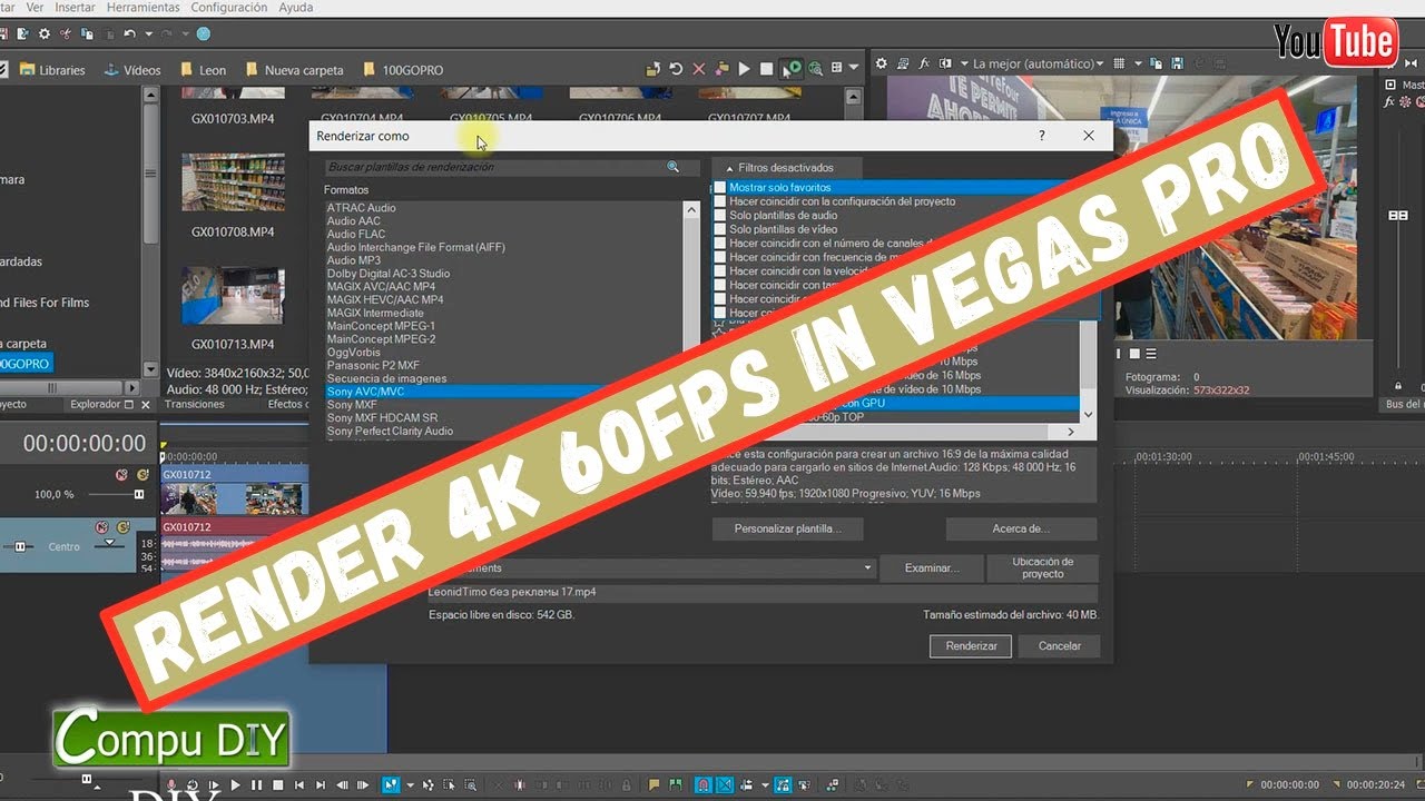 Como Renderizar 4k 60fps En Vegas Pro How To Render 4k 60fps In Vegas