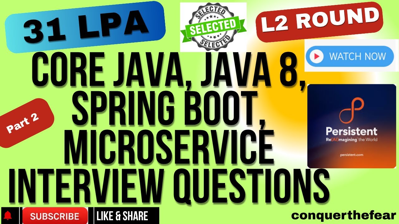Core Java Java 8 Spring Boot Microservice Interview Questions