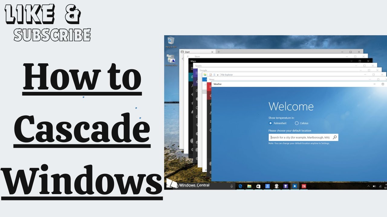 How To Cascade Windows Youtube